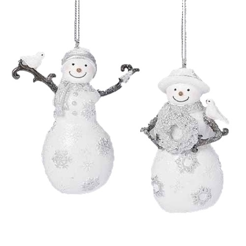 Roman CM Winterland - 10cm/4" Silver Snowman With Dove (2AT)