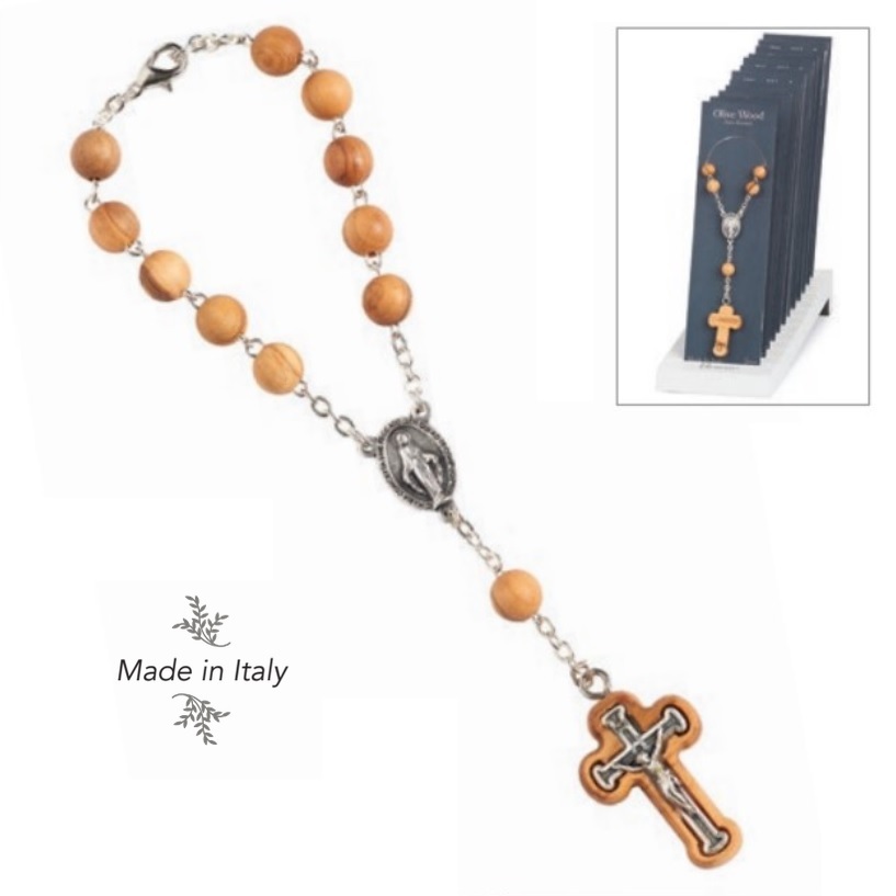 Roman Giftware - 18.5cm/7.25" Olive Wood Rosary (PK24)