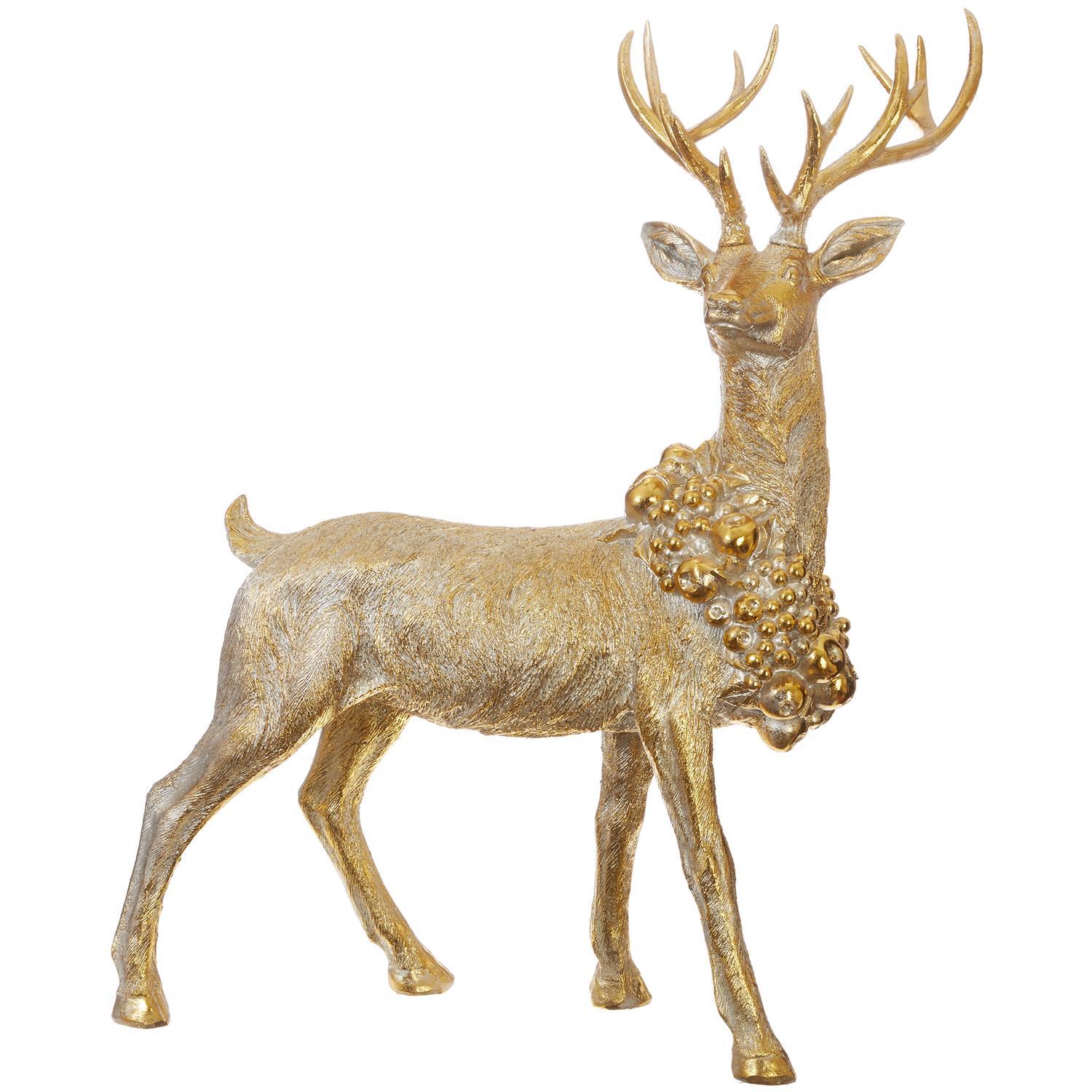 RAZ Deck The Halls - 99cm/39" Standing Deer With Wreath - RAZ Imports