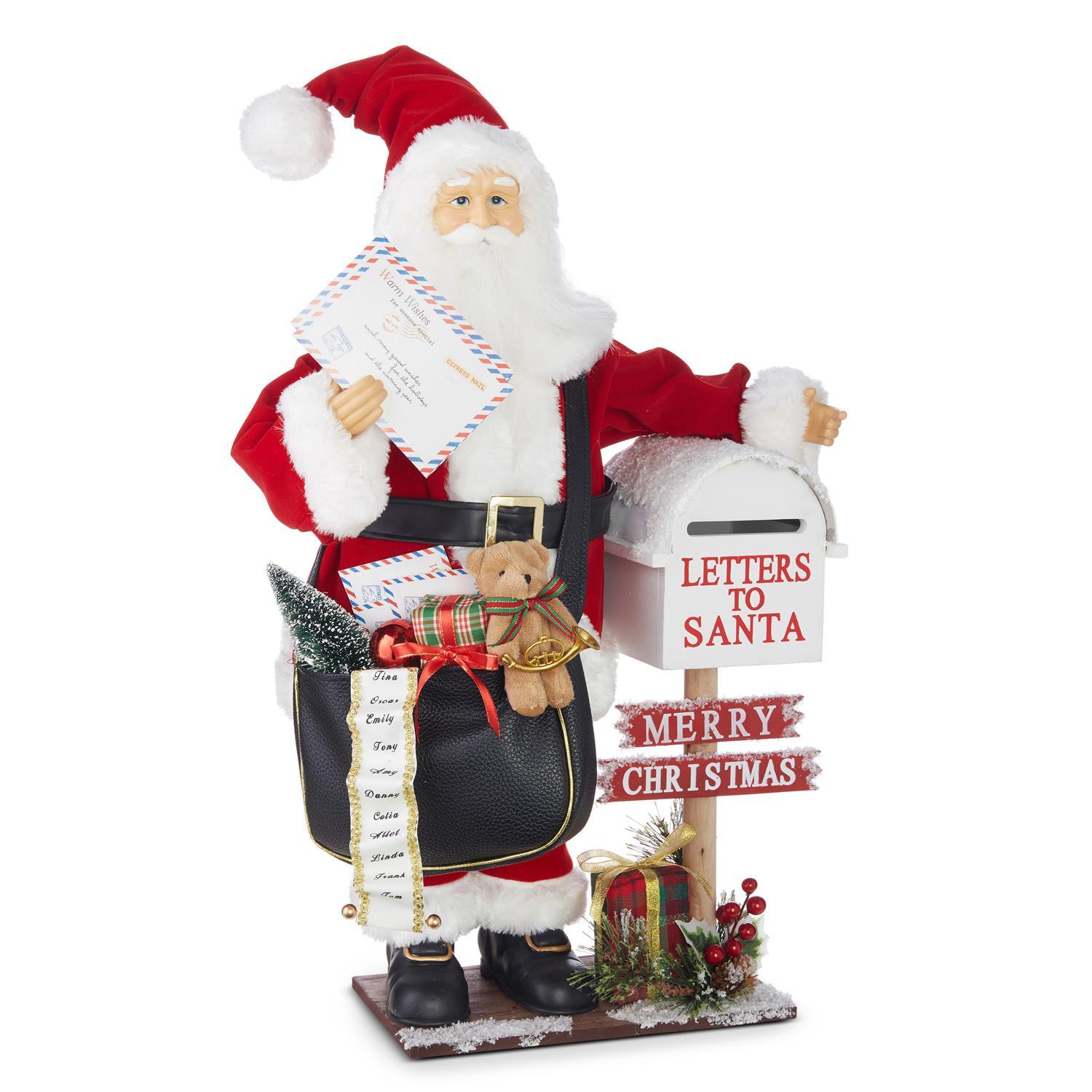 RAZ Destination Christmas - 63.5cm/25" Santa With Mailbox - RAZ Imports