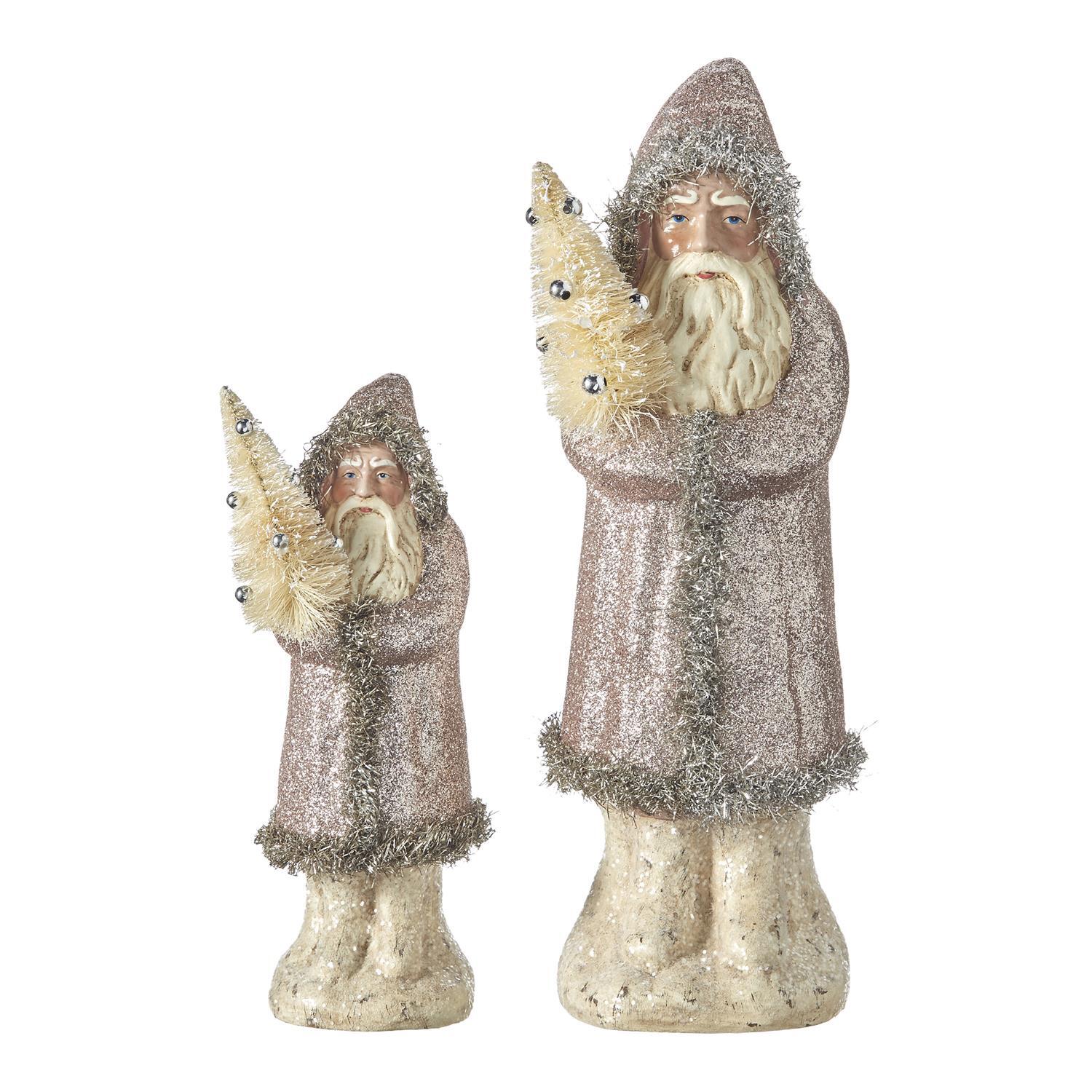 RAZ Jingle & Cocoa - 30.5cm/12" Santa With Bottle Brush Tree (S/2 ...