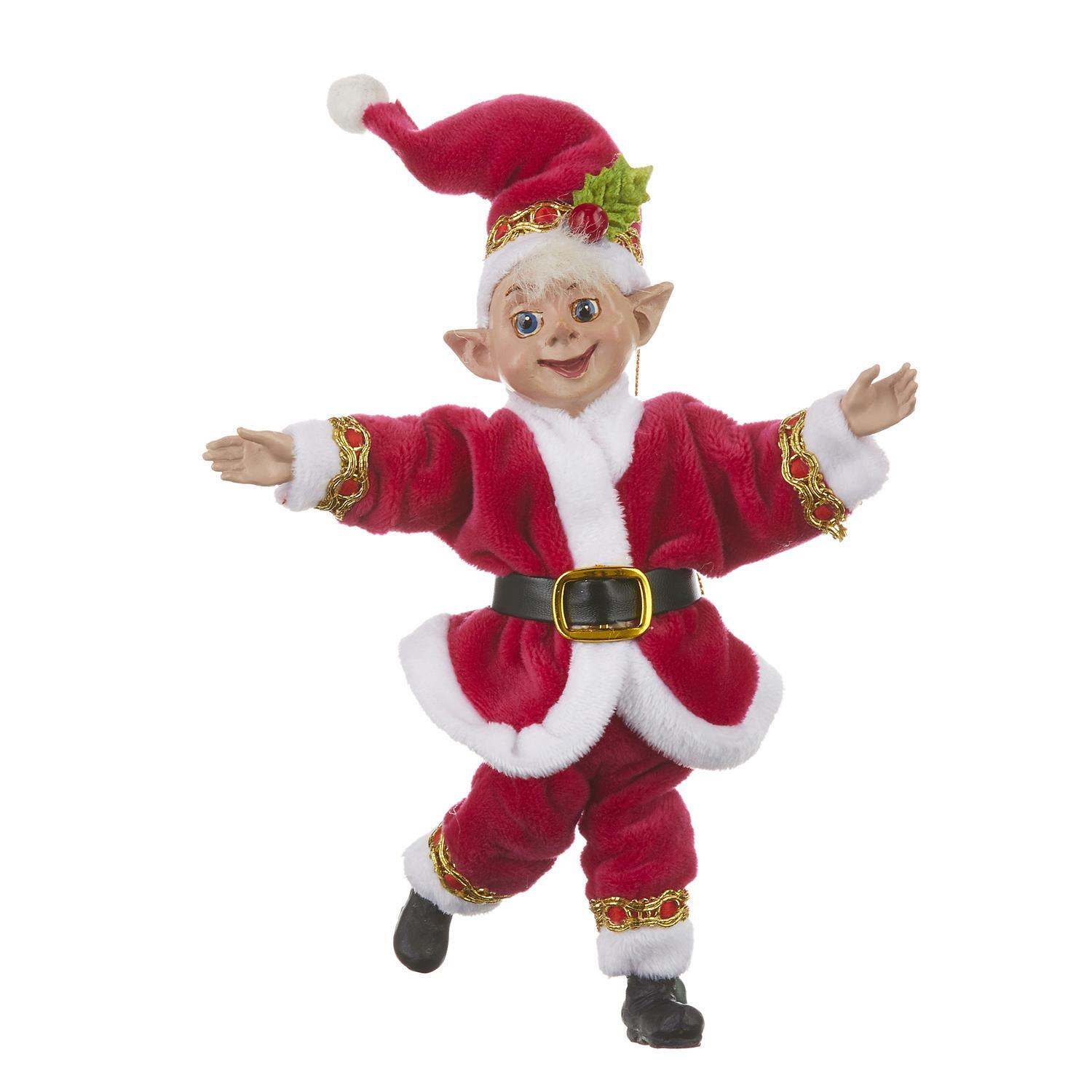 RAZ Holly Jolly Holiday - 18cm/7" Pink Posable Elf - RAZ Imports
