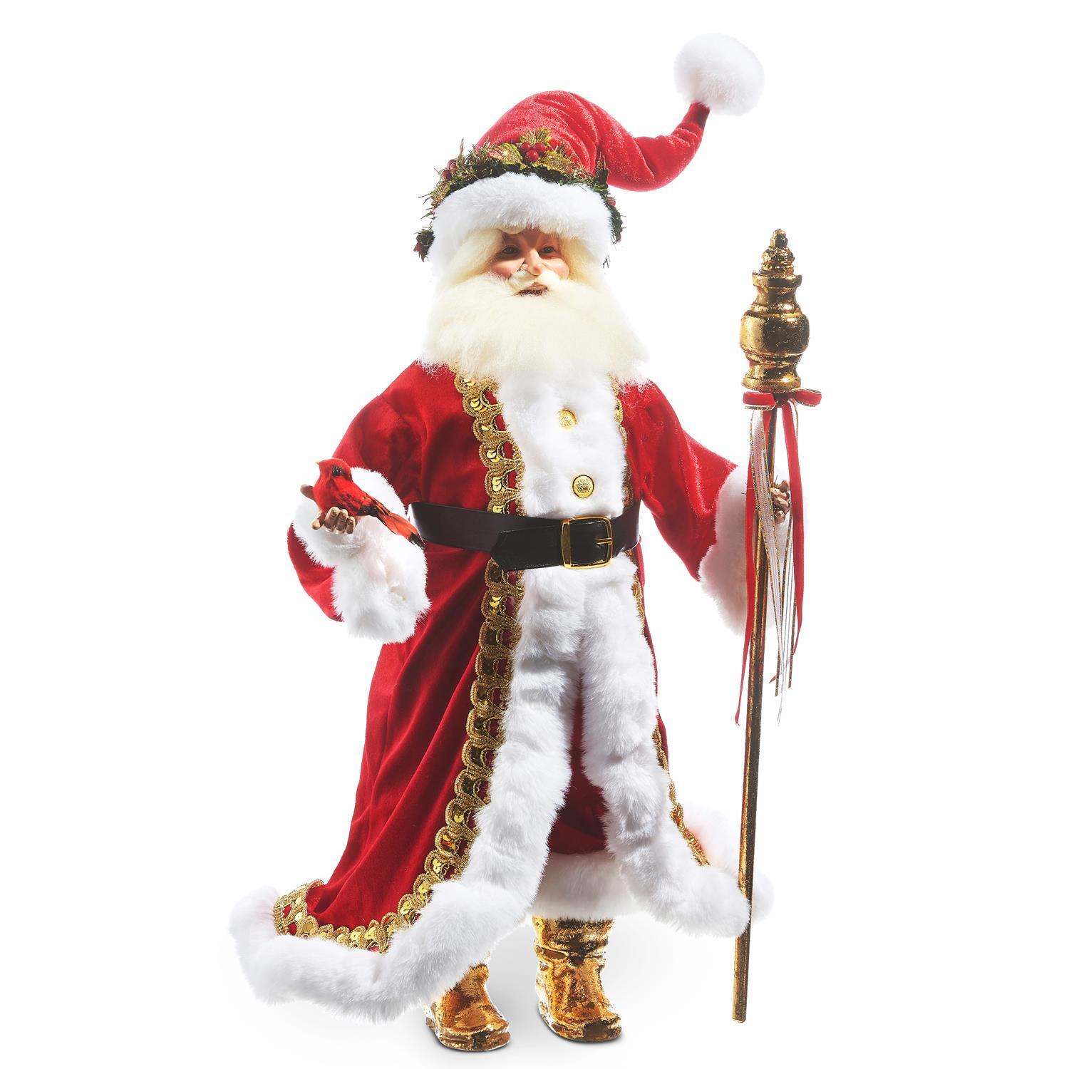 RAZ Christmas In The Garden - 57cm/22.5" Santa With Staff - RAZ Imports