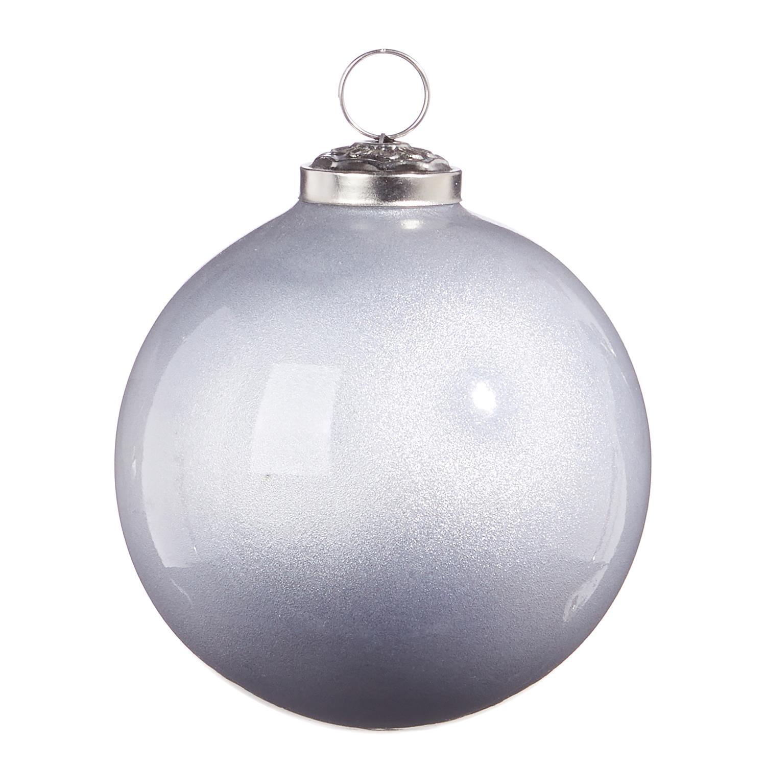 RAZ Winter Frost - 10cm/4" Silver Ball HO - RAZ Imports