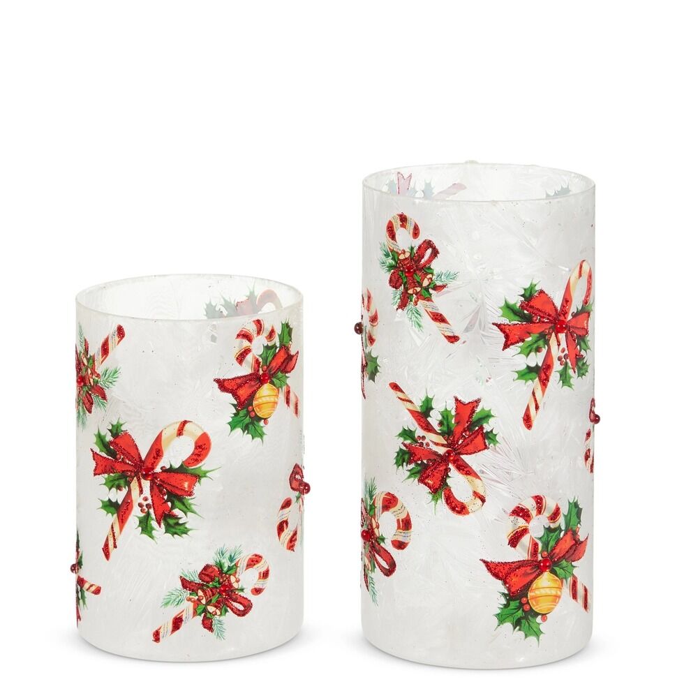 *NEW* RAZ My Merry Snowman - 20cm/8" Candy Cane Decorative Container (S/2)