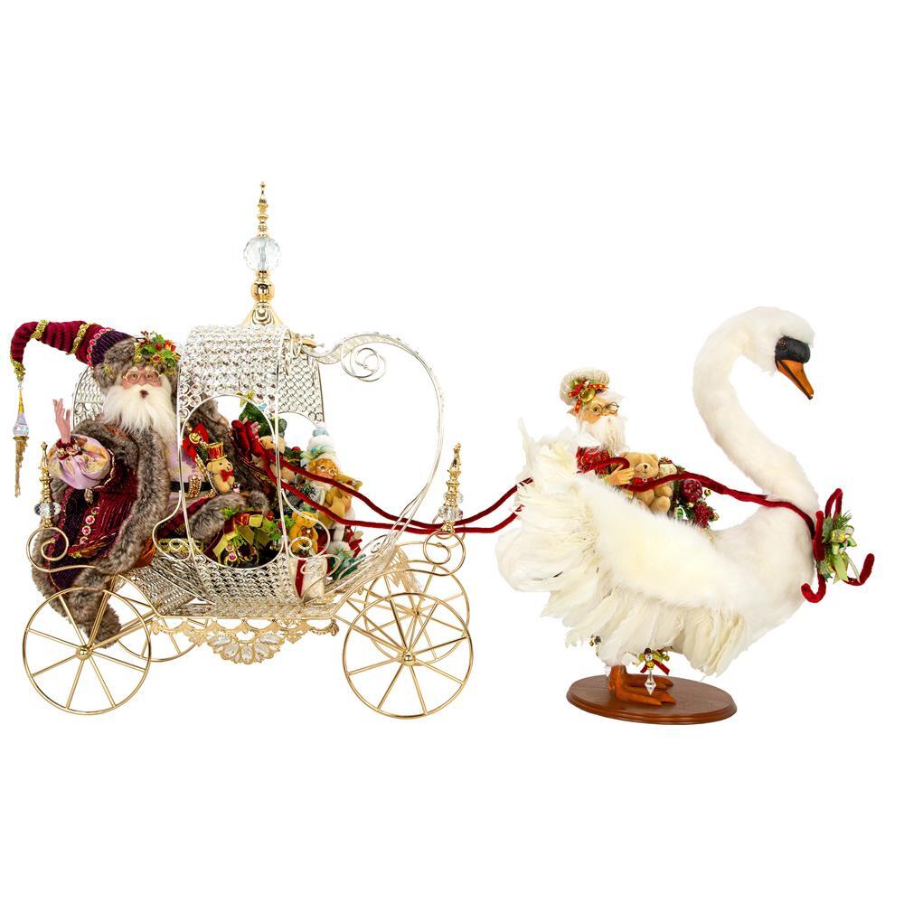 Mark Roberts - 92.7cm/36.5" Fairytale Bear Santa With Swan & Carriage