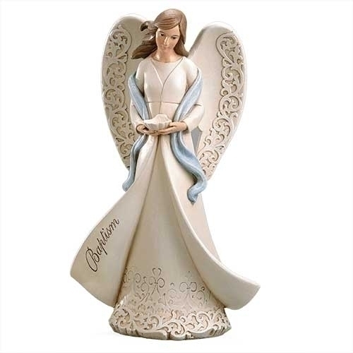 Roman JS Baby - 9"H Baptism Angel