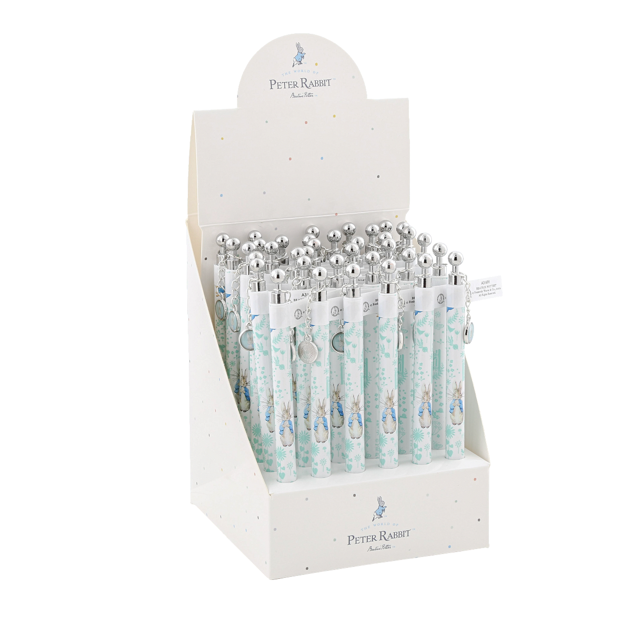 Beatrix Potter - 14cm Peter Rabbit Charm Pen (Pk/36) with Displayer