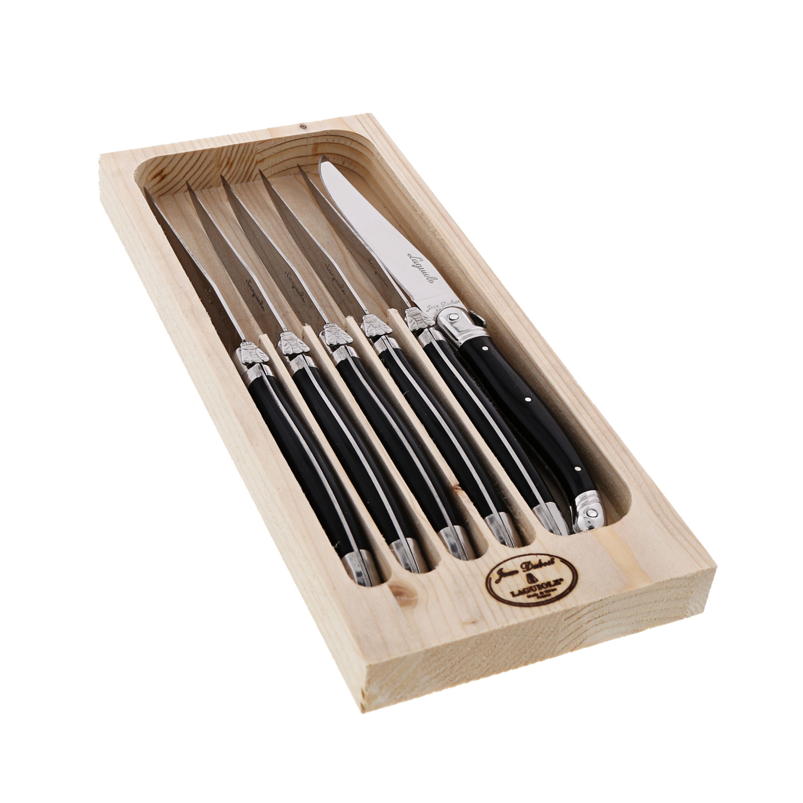 Jean Dubost Deluxe Black - 6pc Steak Knife Set 1.5mm
