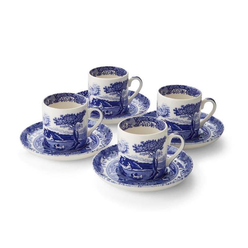 0.09L/3fl.oz Coffee Cup and Saucer (Set of 4) from Blue Italian by Spode