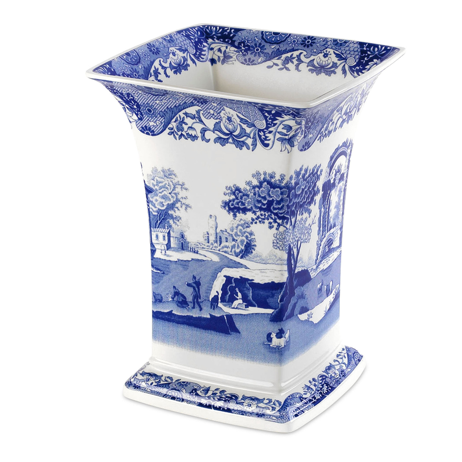 20cm/8" Square Vase from Blue Italian by Spode