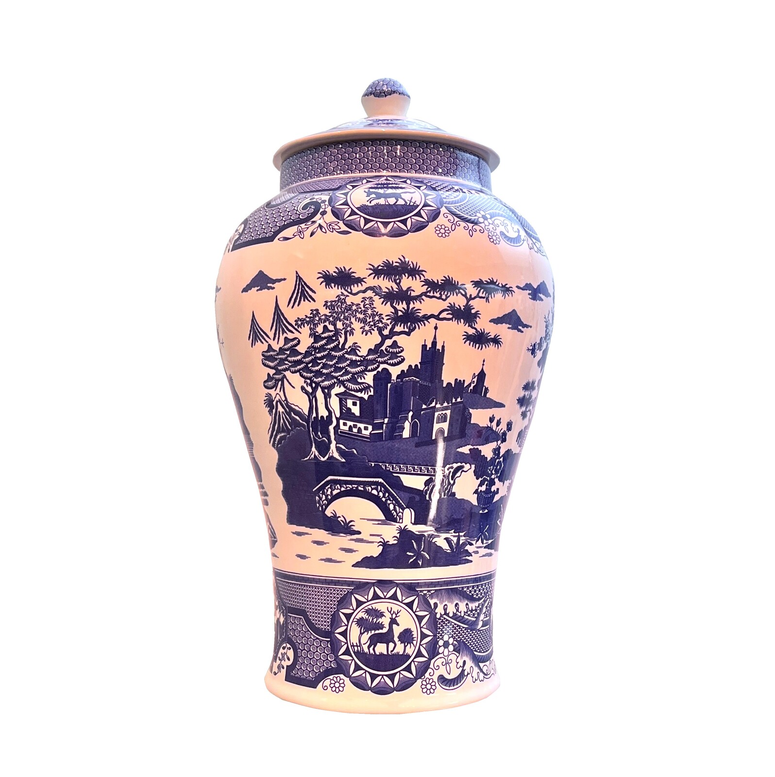 Spode Blue Italian Archive - 30cm Gothic Castle Ginger Jar