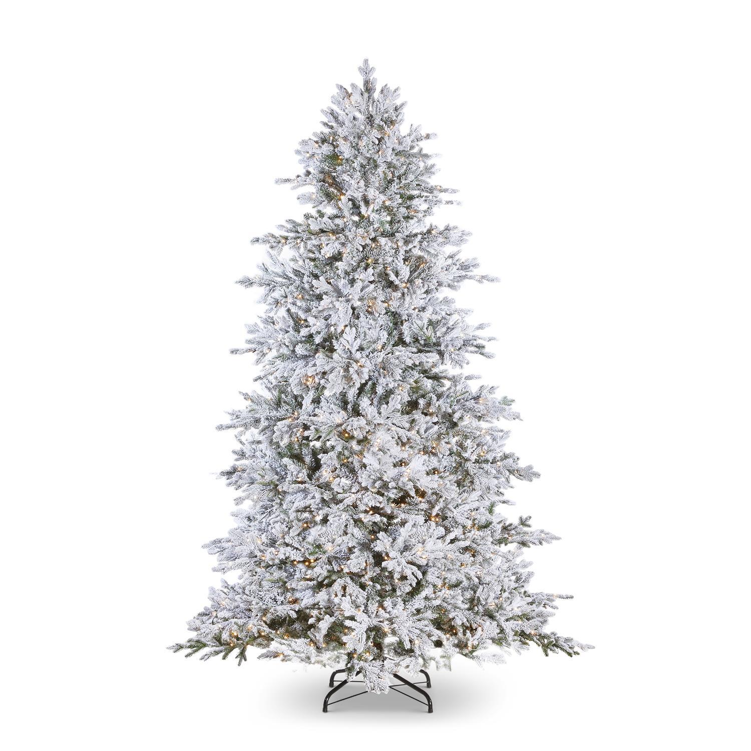 RAZ Christmas Trees - 2.3m/7.5' Snake Light Flocked Silverado Fir Tree ...