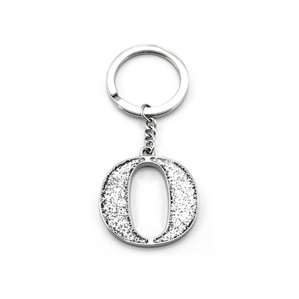 Whitehill Keyrings - Faux Silver Glitter Keyring "O" - Whitehill Silver