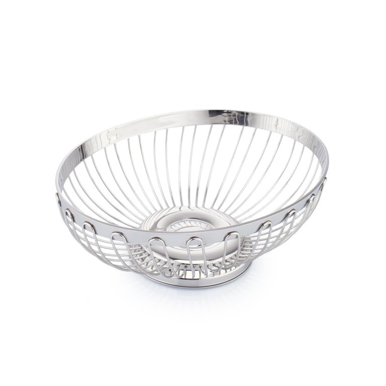 Whitehill Tableware - Stainless Steel 20cm Oval Basket - Whitehill Silver
