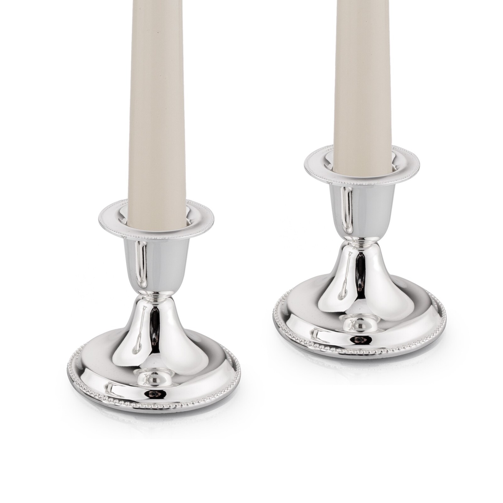 Whitehill Tableware - Silver Plated Low Candlestick Pair - Whitehill Silver