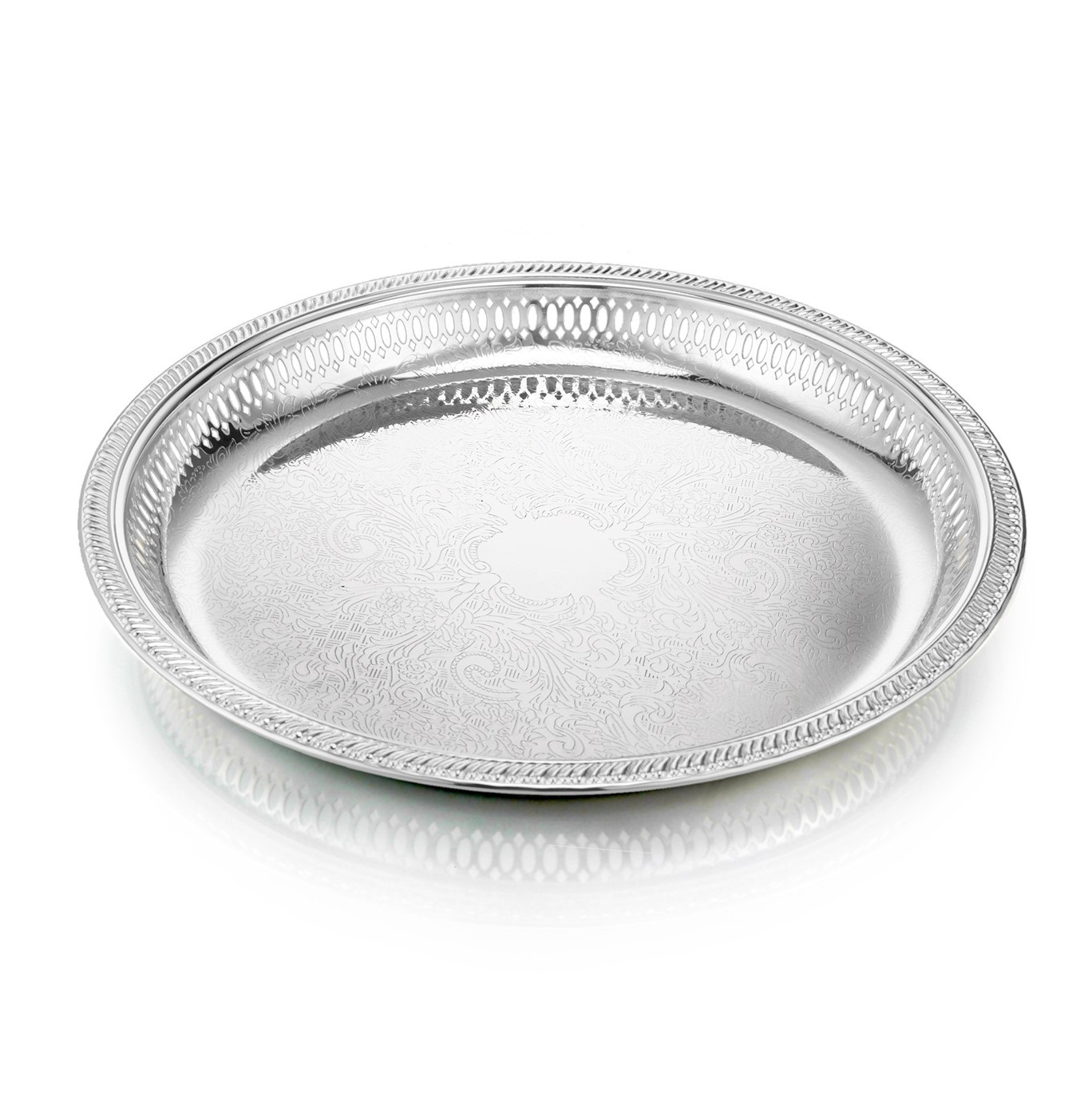 Whitehill Serveware - Silver Plated 35cm Circular Gallery Tray ...