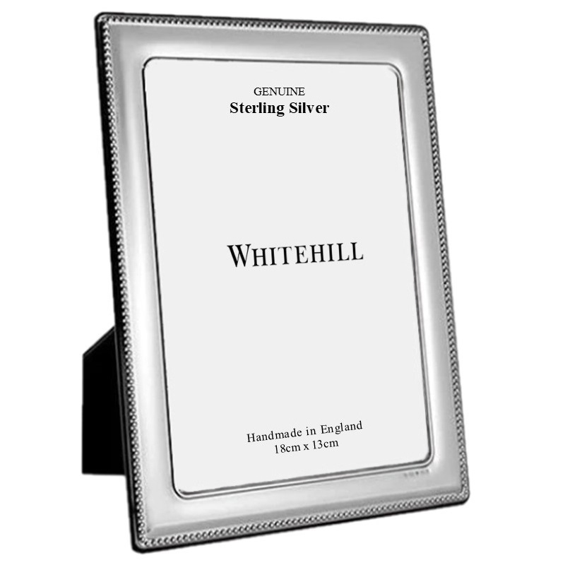 Sterling Silver Frames - Bead Frame, 13cm x 18cm - Whitehill Silver
