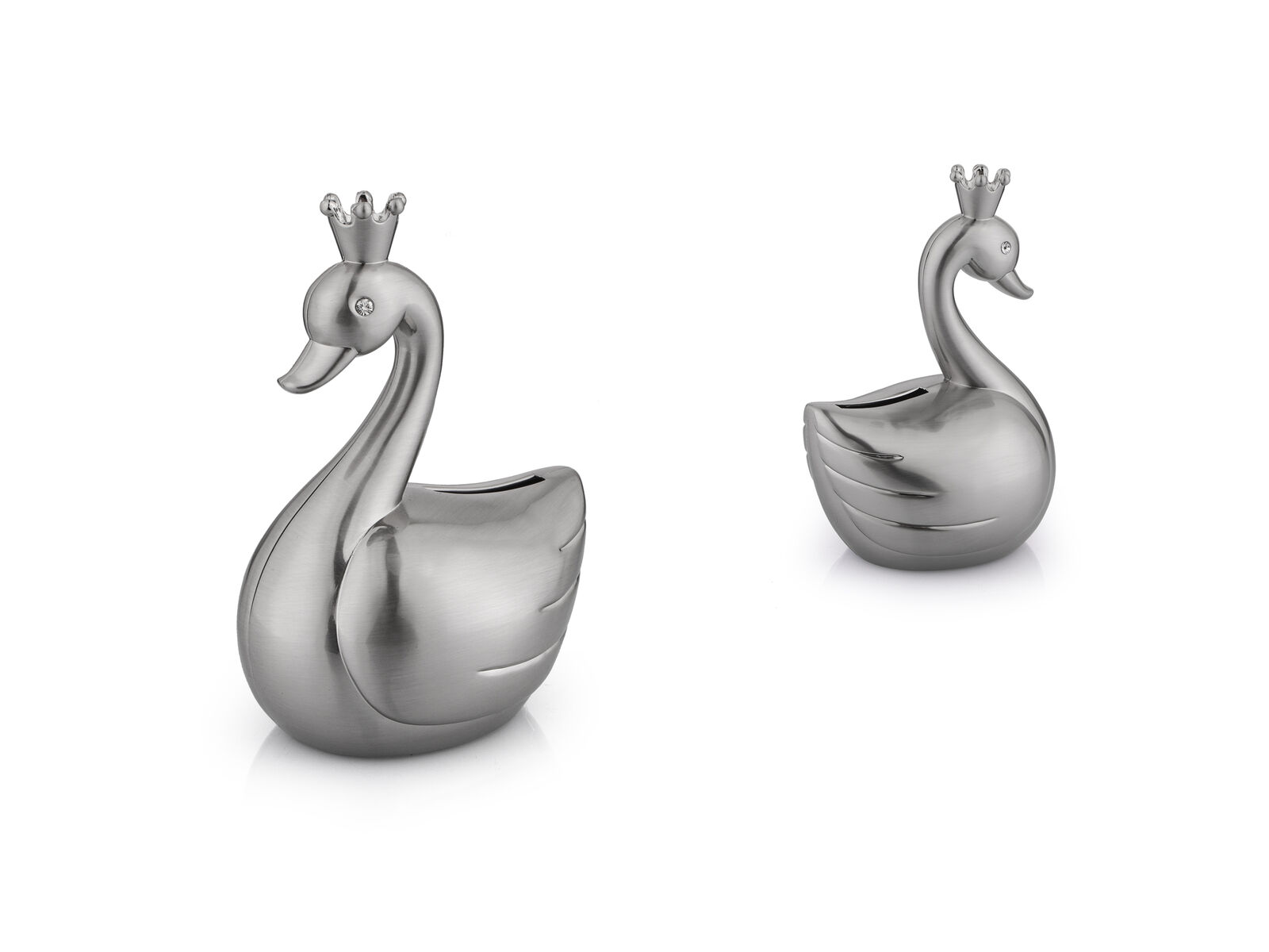 Whitehill Baby - Nickel Plated Swan Money Box - Whitehill Silver